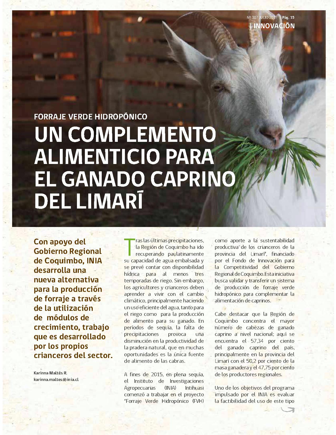 Forraje verde hidropónico : un complemento alimenticio para el ganado ...